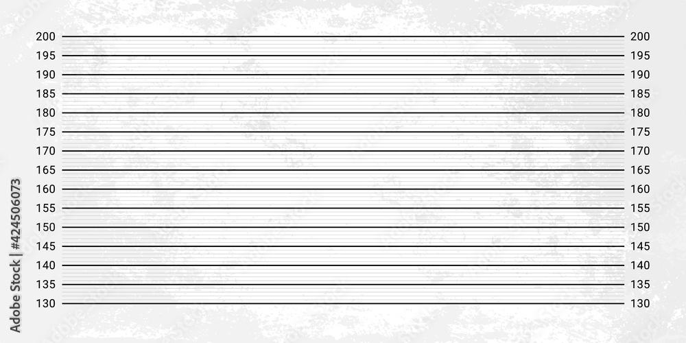 Mugshot background. Police lineup wall with a metric units scale Stock ...