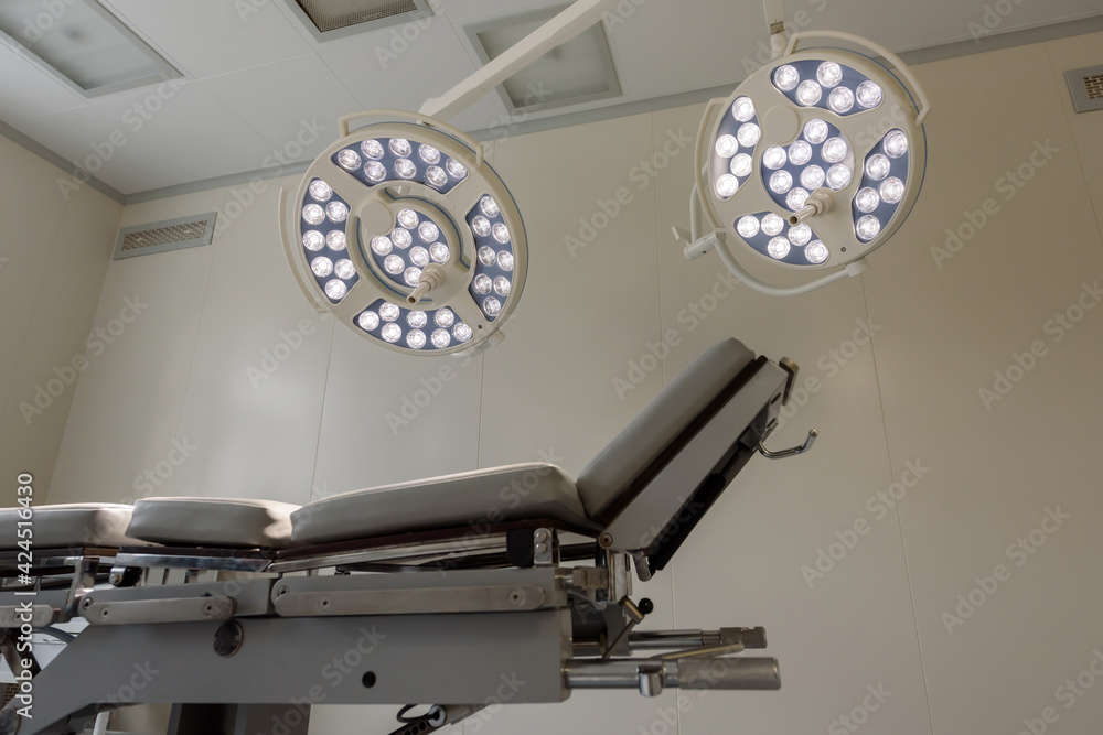 LED surgical shadowless lamp in the operating room or hospital ...