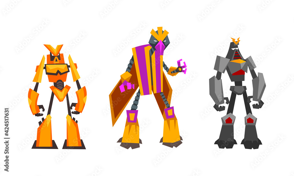 Robot Transformers Set, Powerful Robots, Fantasy Cyborg Soldier or ...