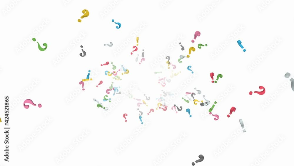 Falling question marks animation - looping alpha Stock Video | Adobe Stock