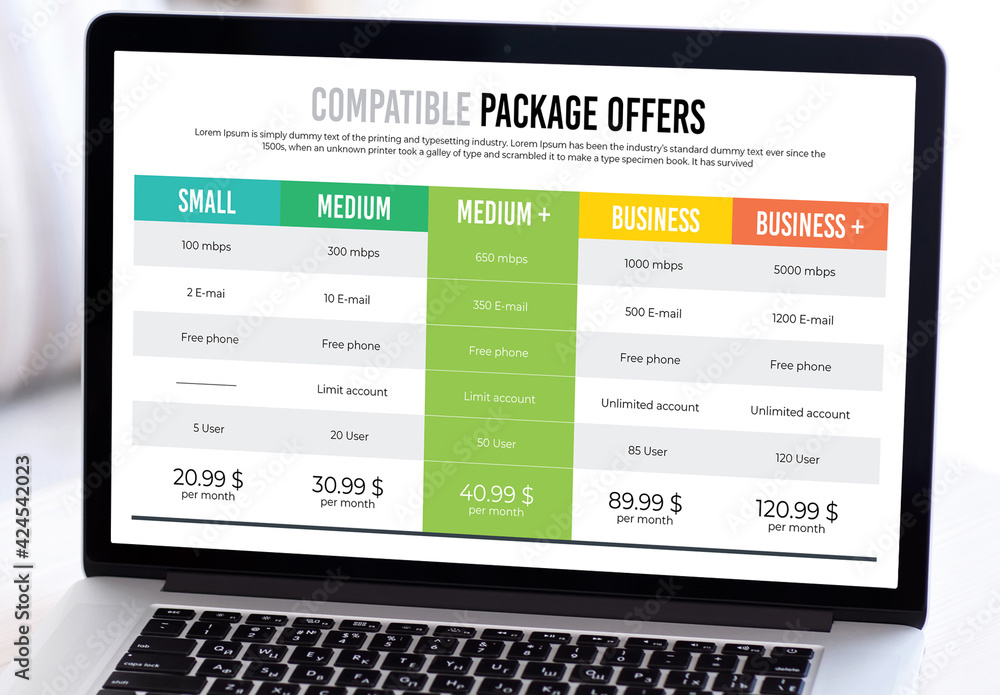 Compatible Package Offers Layout Stock Template | Adobe Stock