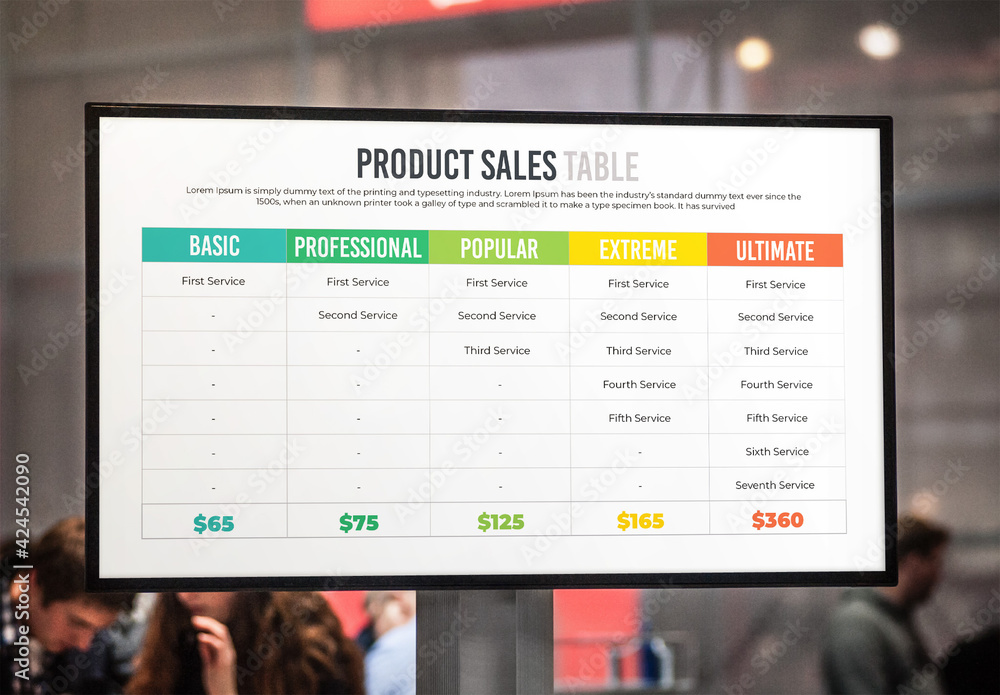 Product Sales Table and Sales Statement Stock Template | Adobe Stock