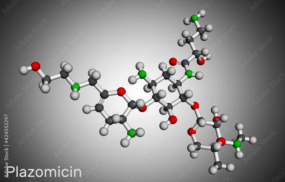 Plazomicin, molecule. It is aminoglycoside antibiotic used for urinary ...