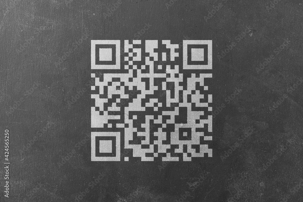 qr code printed on the wall surface, scan for payment Stock Photo ...