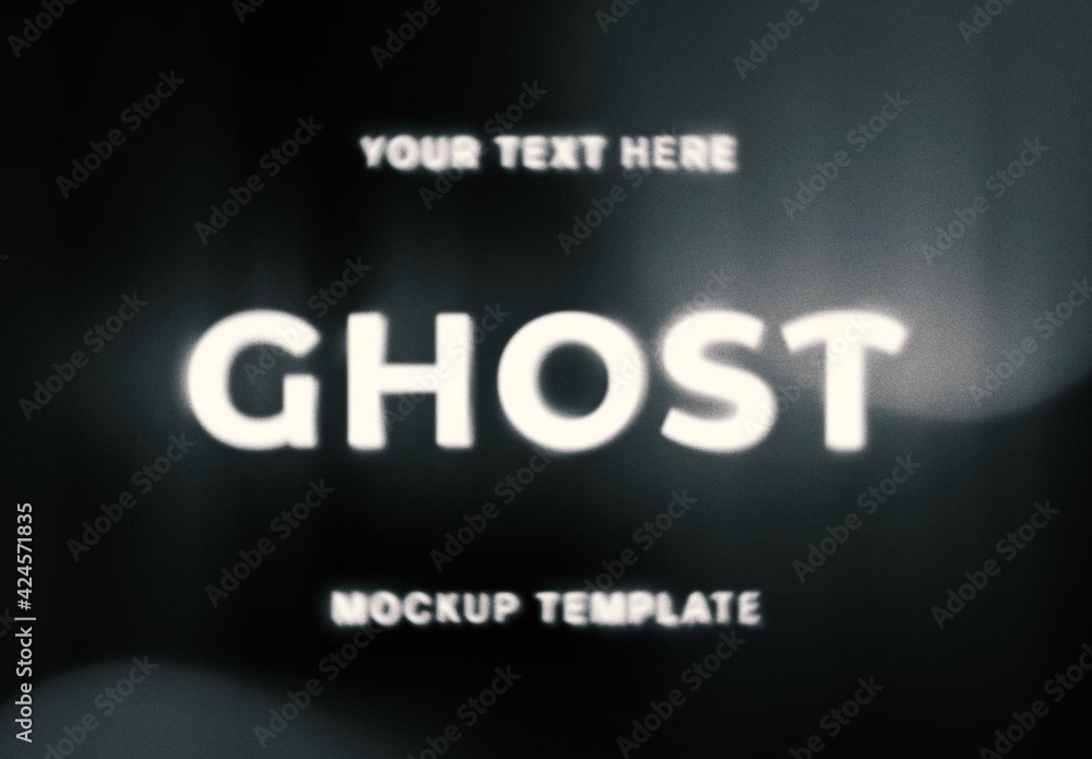 Ghost Lettering Text Effect Mockup Stock Template | Adobe Stock