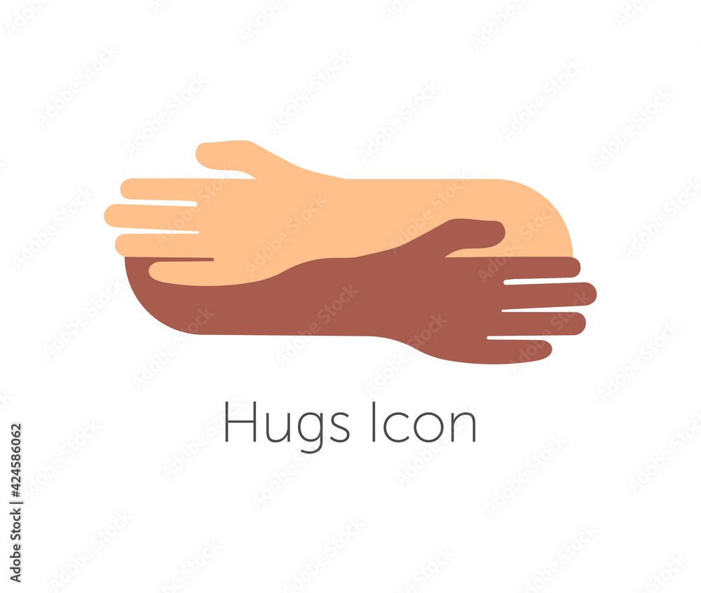 Human hugs hugging hands support and love symbol hugged arms girth ...