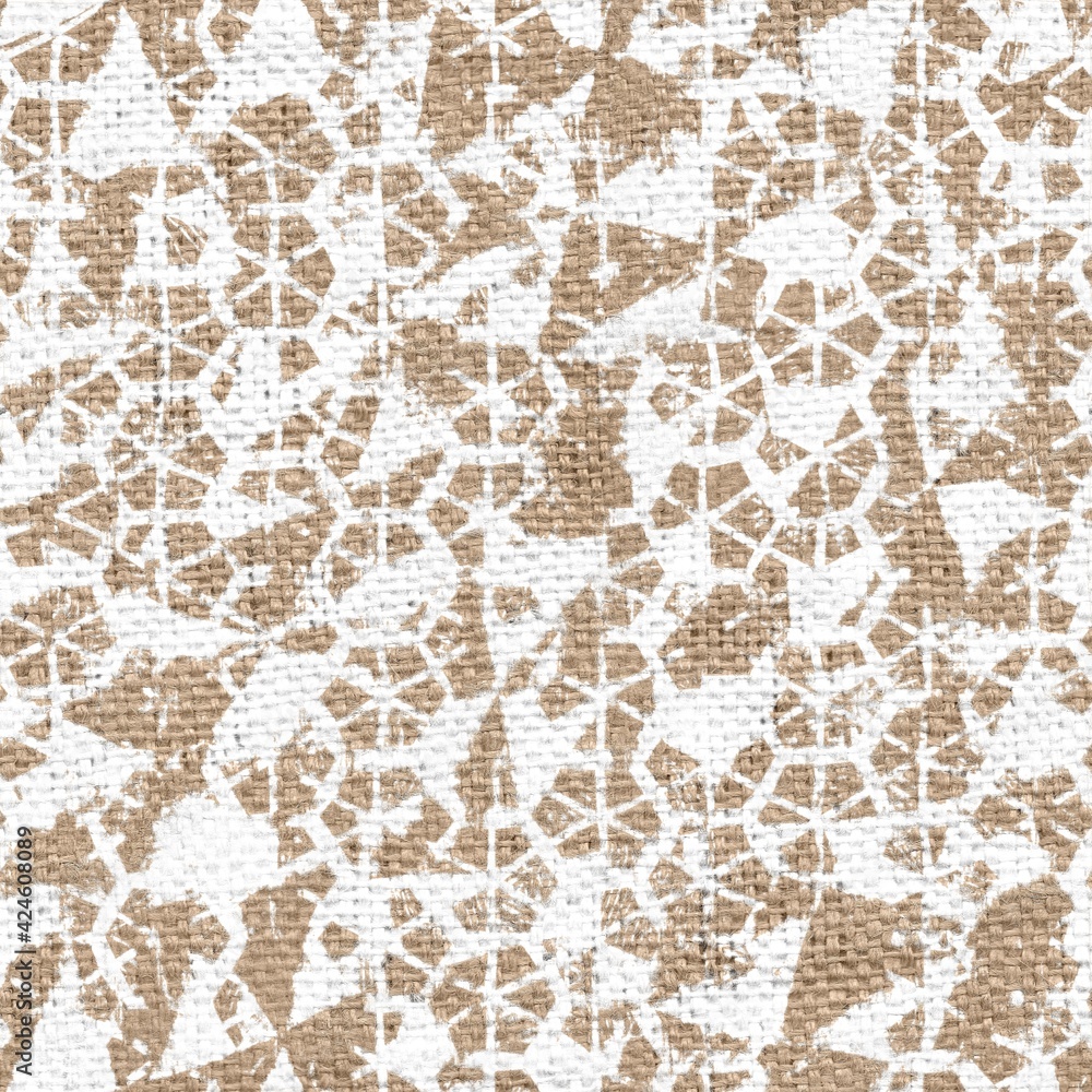 Seamless burlap with white paint pattern overlay. High quality ...