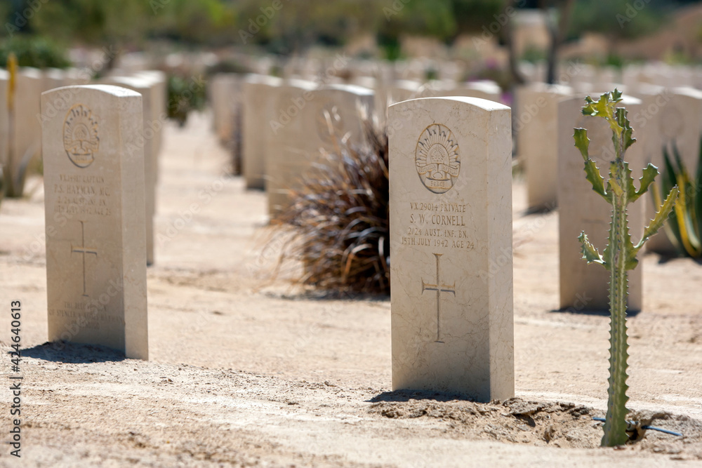 Australian Imperial Force war graves at El Alamein War Cemetery in ...