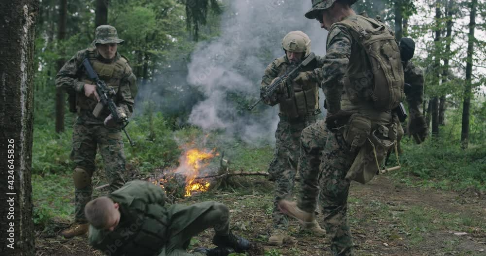 Soliders capturing terrorist and conducting anti-terrorist millitary ...