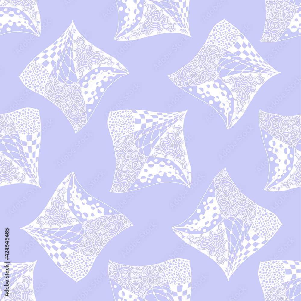 Zentangle pattern. Geometrical pattern of patterned square zentangle ...