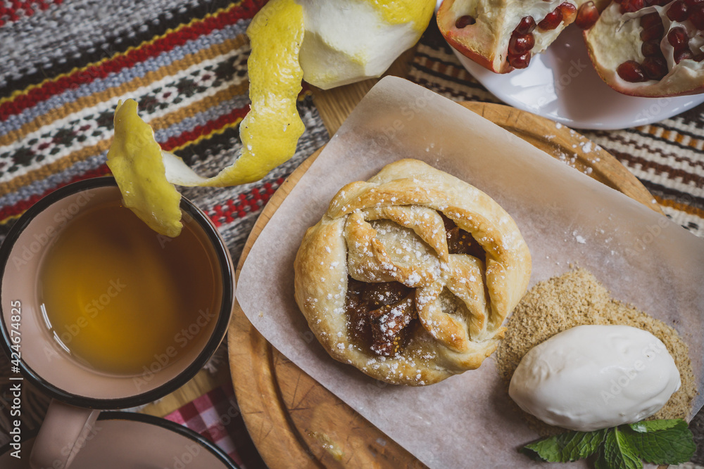 Traditional Georgian sweets and desserts with hazelnuts, walnuts, grape ...