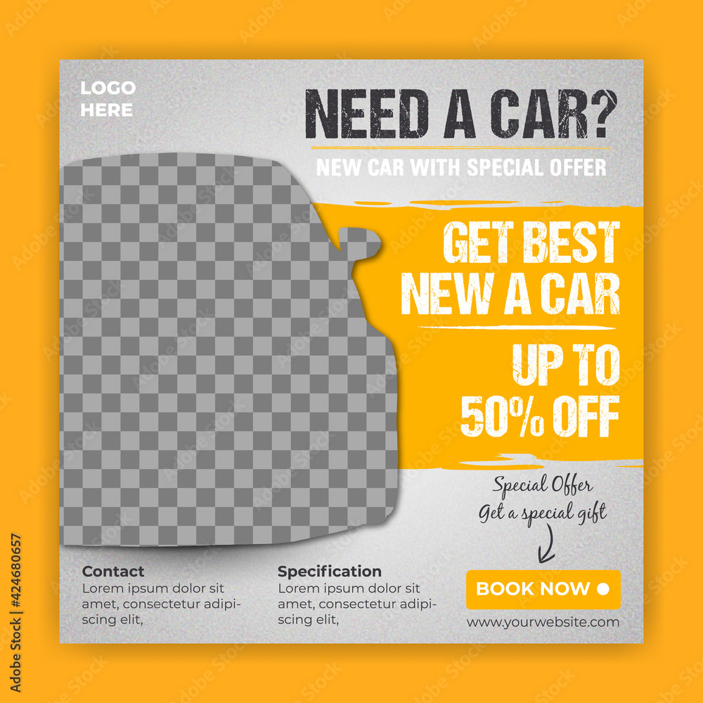 Car sale social media banner post template Stock Vector | Adobe Stock