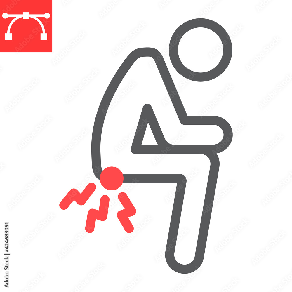 Hemorrhoids line icon, anus pain and constipation, hemorrhoid vector ...