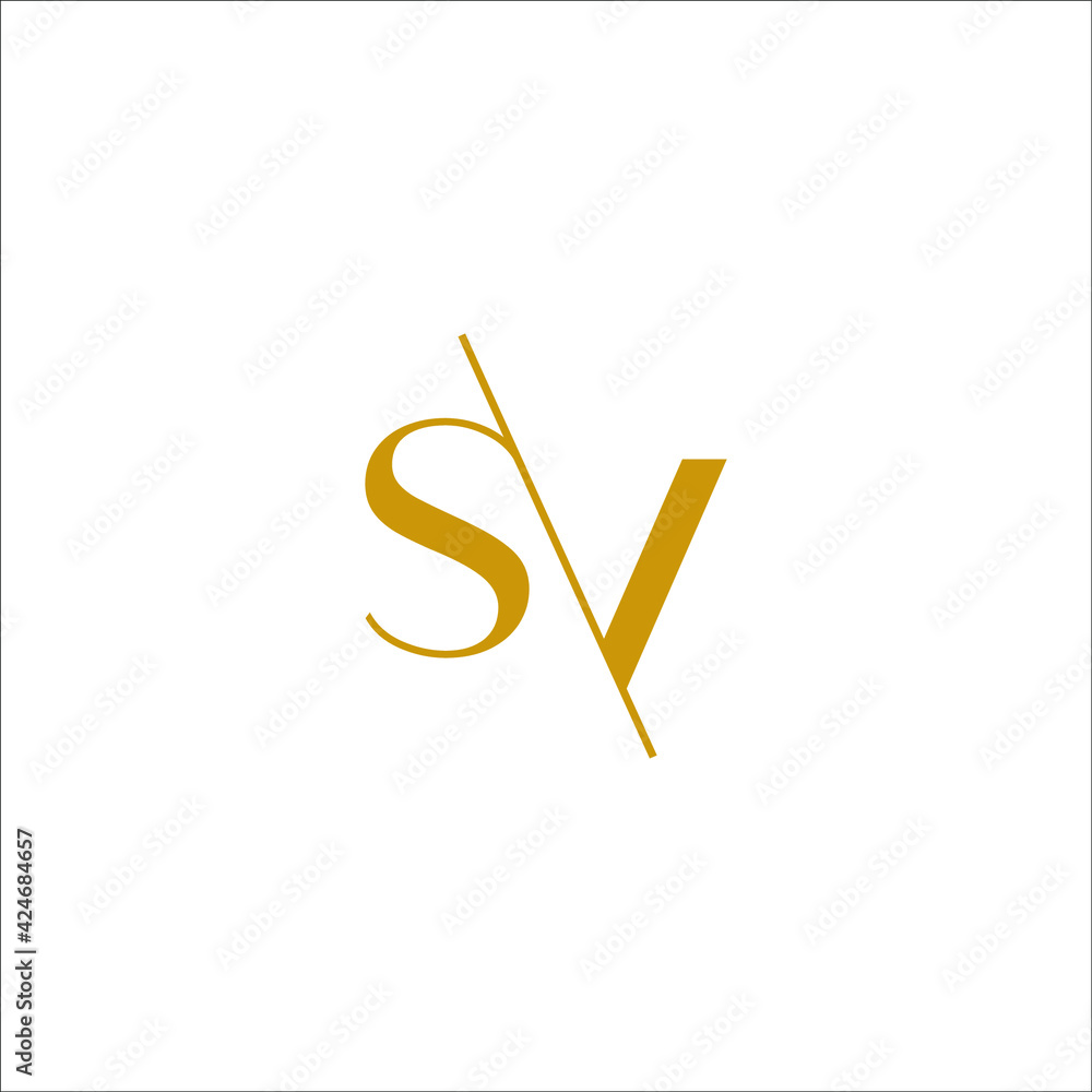 SV logo design vector sign Stock Vector | Adobe Stock
