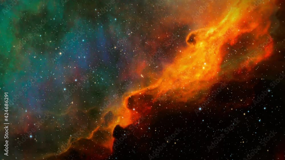 Loop Space Flight deep space exploration travel to The Omega Nebula also known as the Swan ...