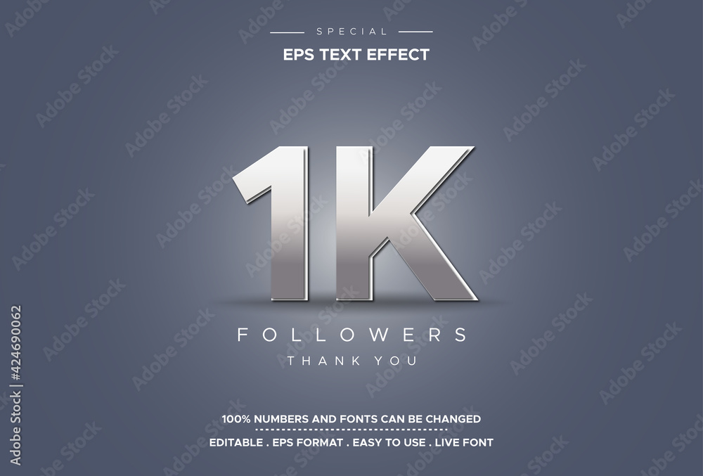 Photo & Art Print Editable text style 1K number effect, hamdhan23