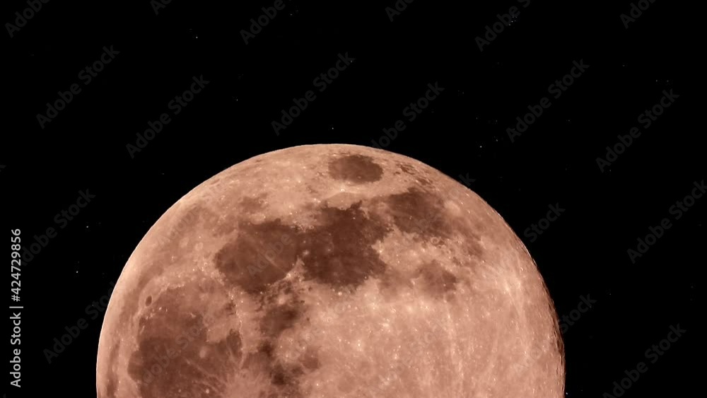 Red moon in the night sky. Space. Moon with craters. Full moon ...