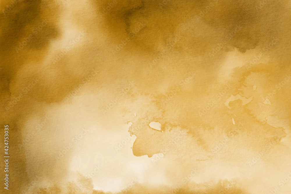 Burnt Yellow Watercolor Background, Yellow Texture Stock Illustration ...