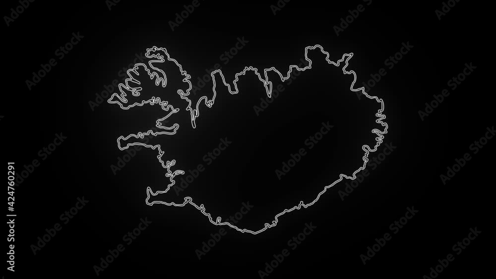 Map of Iceland, Iceland outline, Animated close up map of Iceland vídeo ...