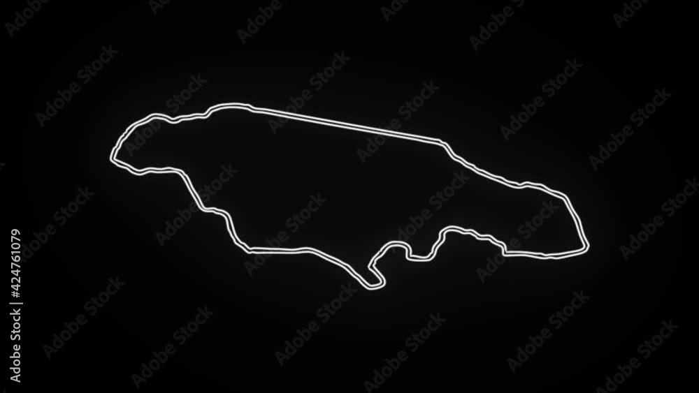 Map of Jamaica, Jamaica outline, Animated close up map of Jamaica Stock ...