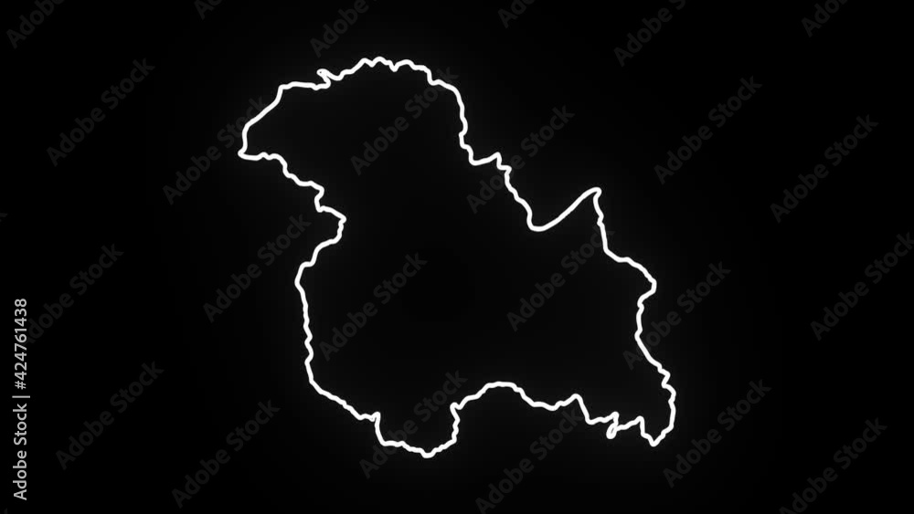 Map of Kashmir, Kashmir outline, Animated close up map Kashmir Stock ...