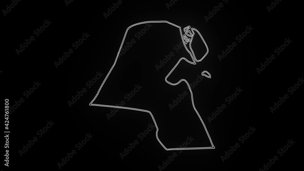 Map of Kuwait, Kuwait outline, Animated close up map Kuwait Stock Video ...