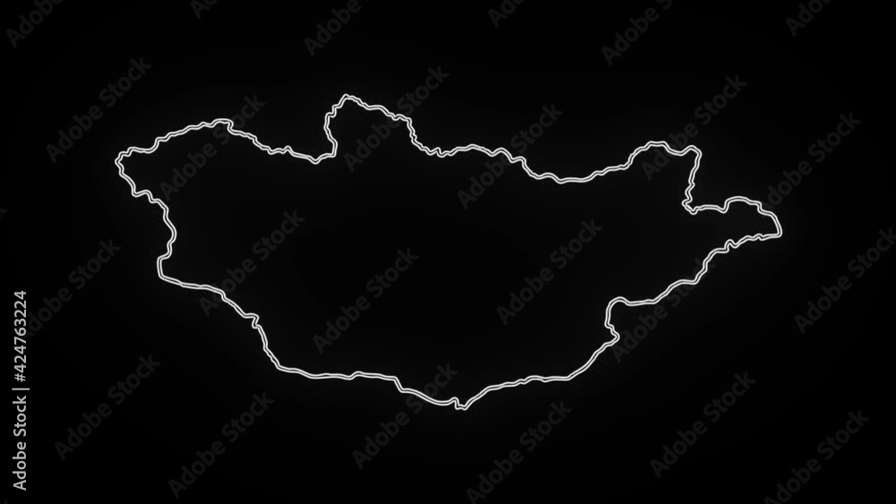 Map of Mongolia, Mongolia outline, Animated close up map of Mongolia ...