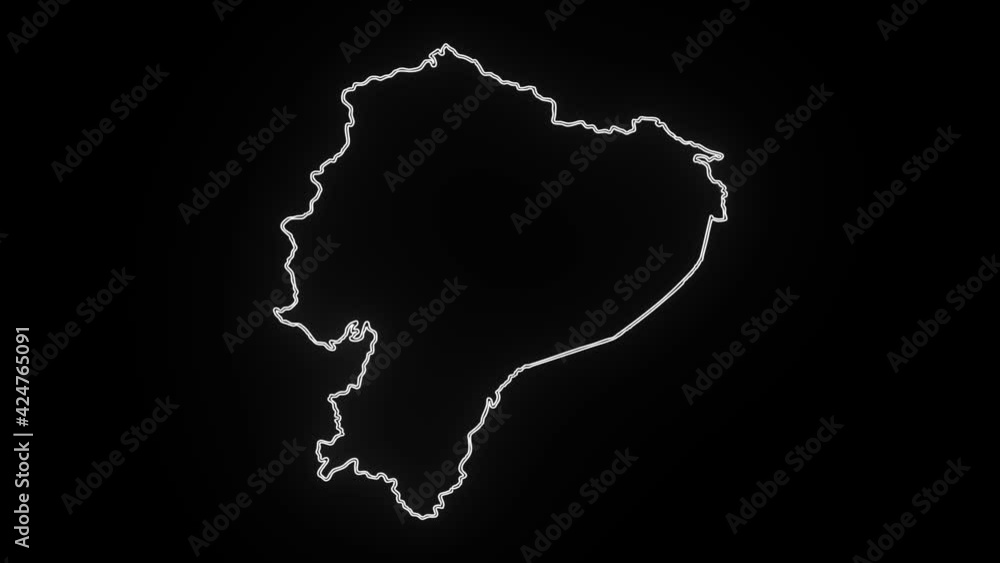 Map of Ecuador, Ecuador outline, Animated close up map Ecuador. vídeo ...