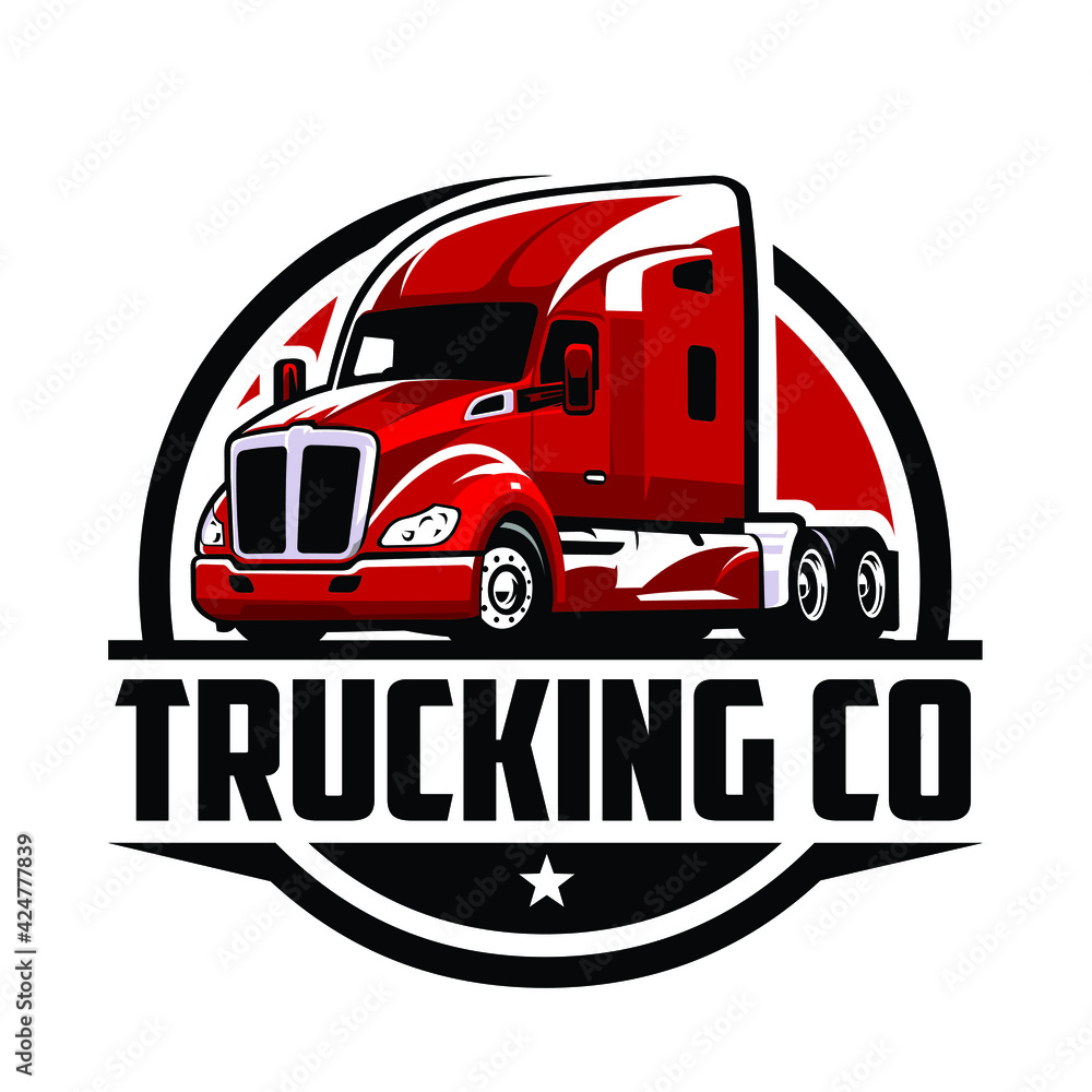18 wheeler logo. Trucking Logo Company Logo. Premium Vector Truck Logo ...