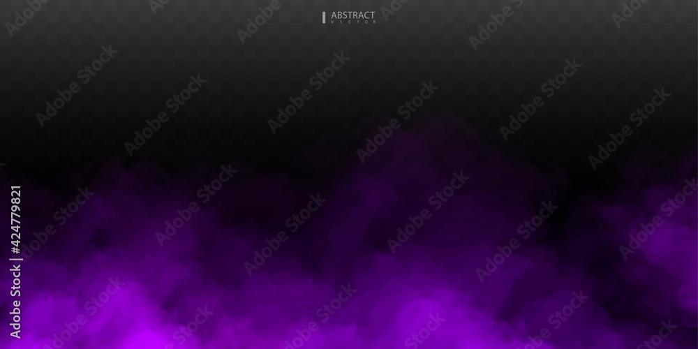 Purple Fog or smoke isolated transparent special effect. Purple vector ...