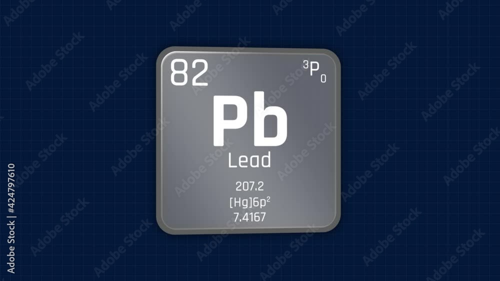 Lead or Pb Element Periodic Table Animation on Grid Background and ...