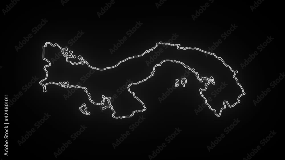 Map of Panama, Panama outline, Animated close up map of Panama Stock ...