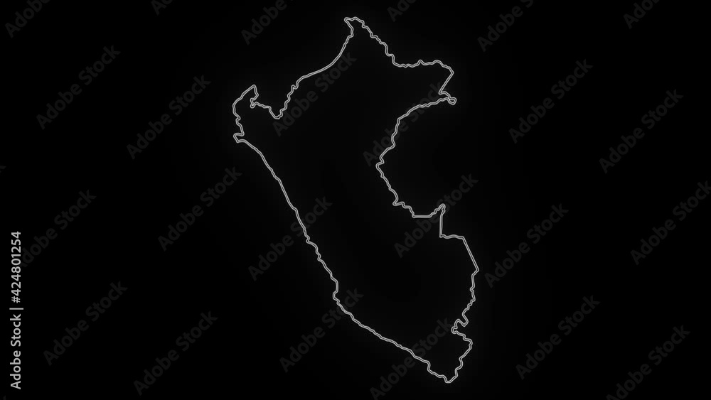 Map of Peru, Peru outline, Animated close up map of Peru vídeo de Stock ...