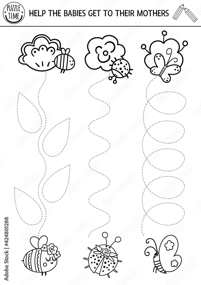 Vector mothers day handwriting practice worksheet. Spring printable ...