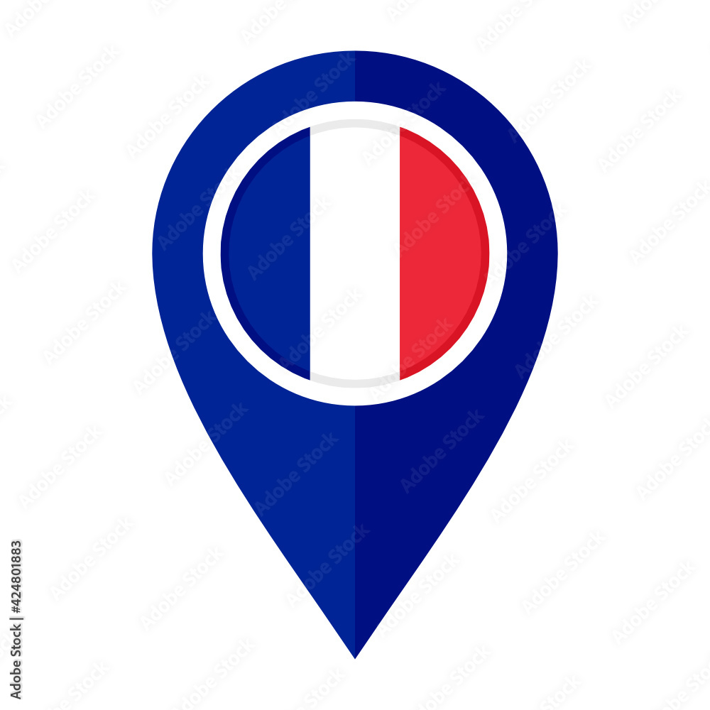 flat map marker icon of france flag. vector illustration isolated on ...