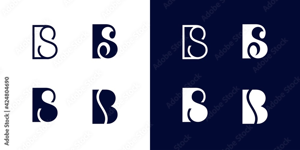 Modern and unique BS letter initials logo Stock Vector | Adobe Stock