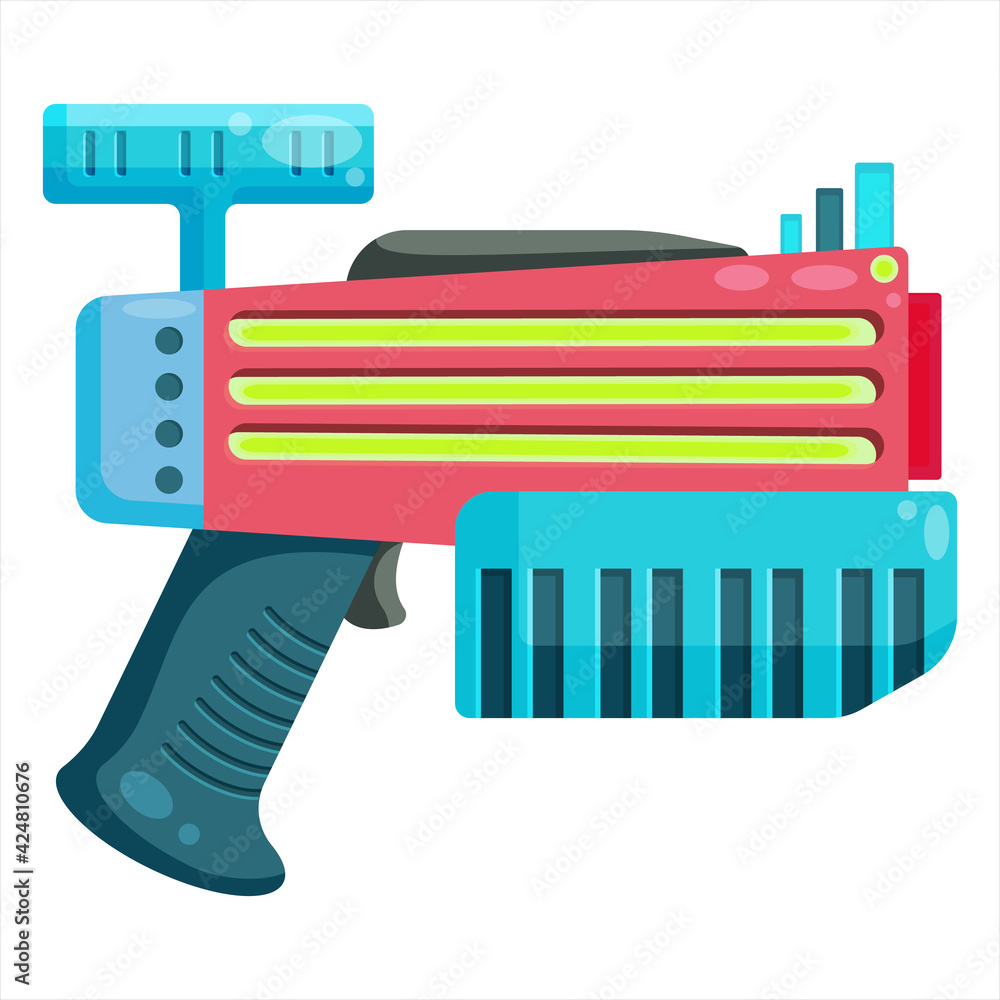 vector clip art blaster. a vivid illustration of an unusual alien ...
