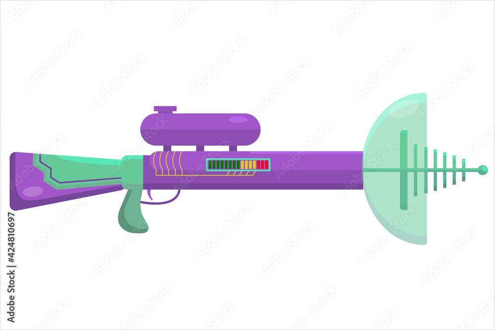 vector clip art blaster. a vivid illustration of an unusual alien ...
