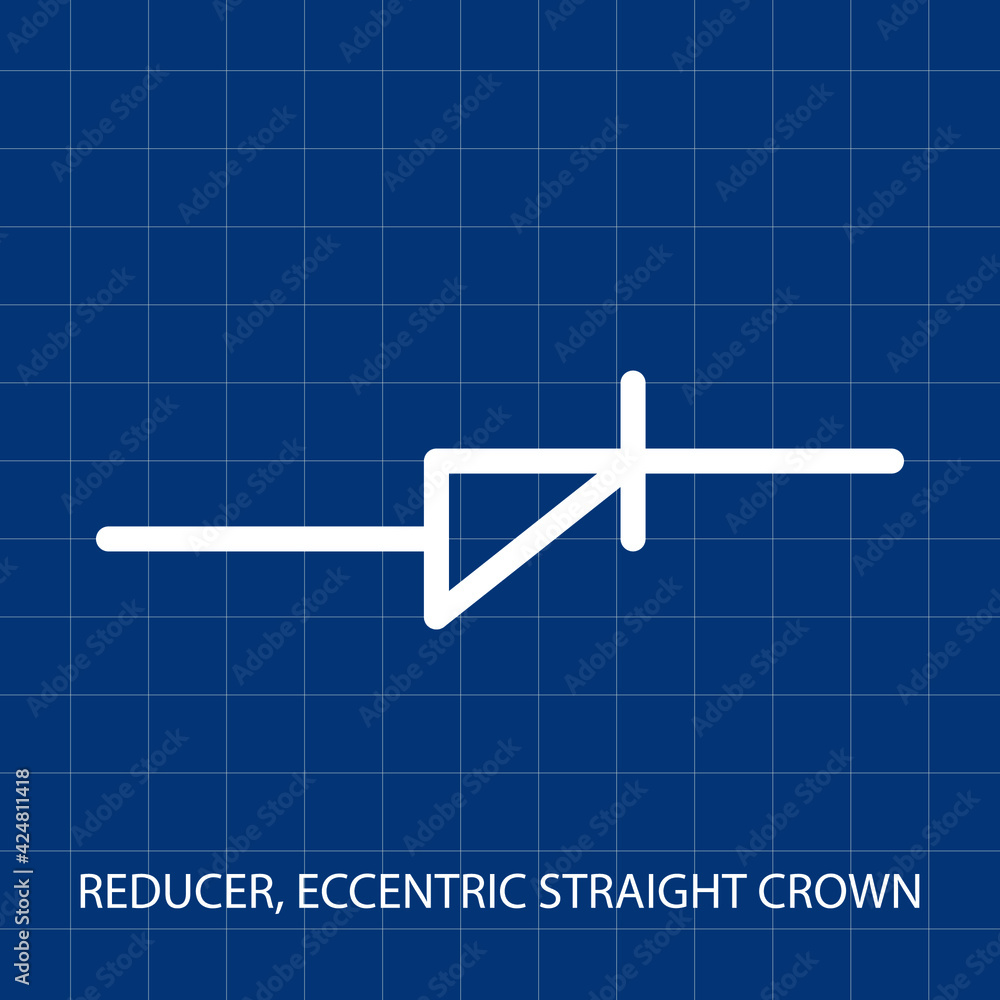 REDUCER ECCENTRIC STRAIGHT CROWN VECTOR SYMBOL OF PUMPING SYSTEM ...