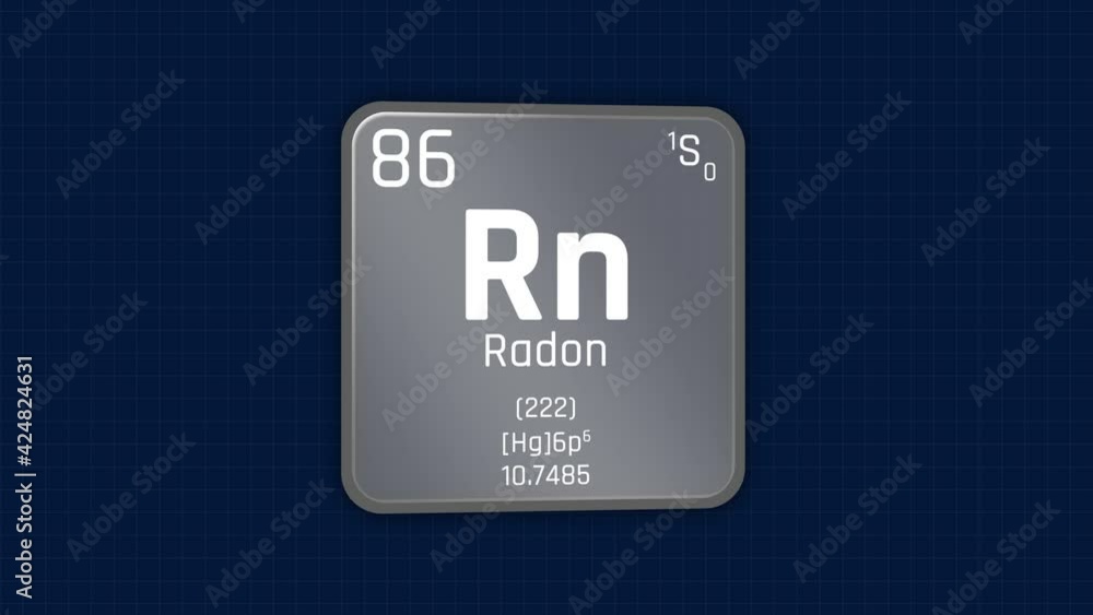 Radon or Rd Element Periodic Table Animation on Grid Background and ...