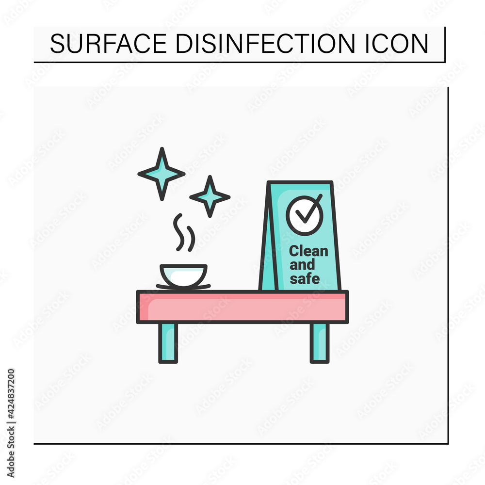Clean and safe color icon.Dicinfected place signification. Public ...