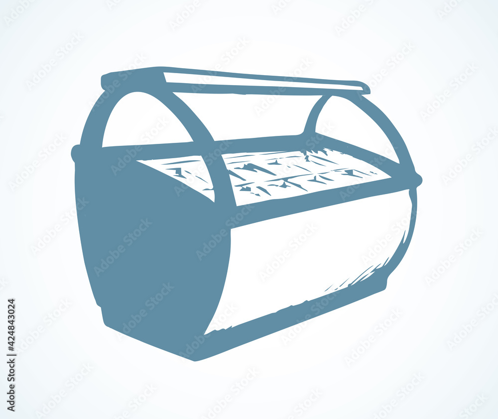 Freezer to store. Vector drawing Stock Vector | Adobe Stock
