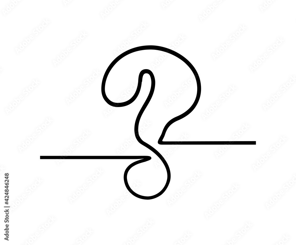 continuous line drawing of question mark design. Stock Vector | Adobe Stock
