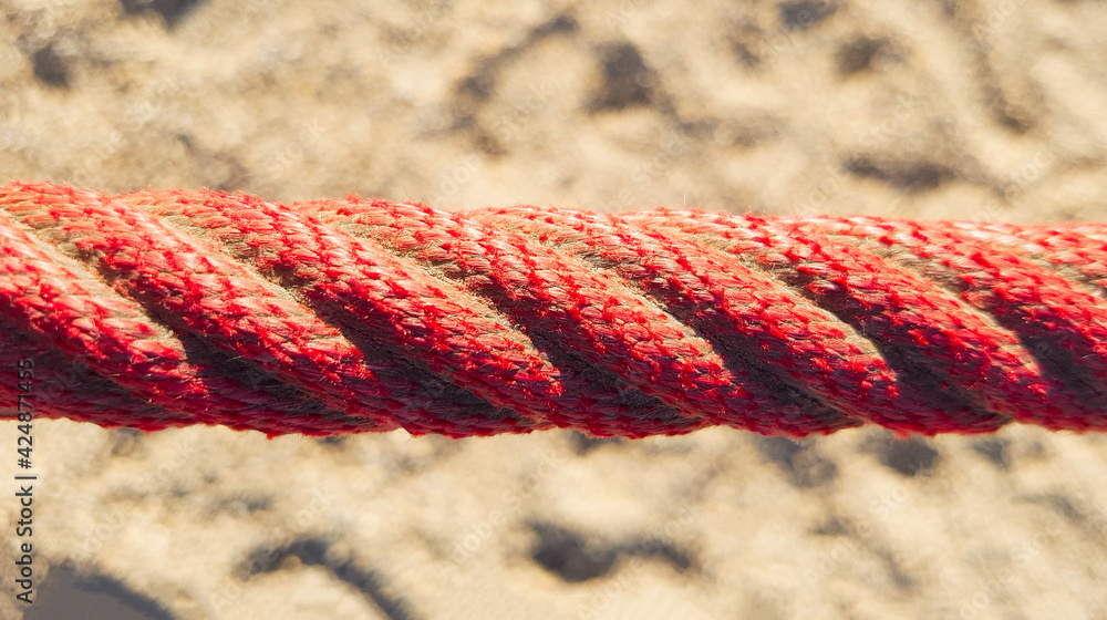 Seil rot Umrandung maritim Absperrung VIP Strand Hangelpfad Spielplatz ...