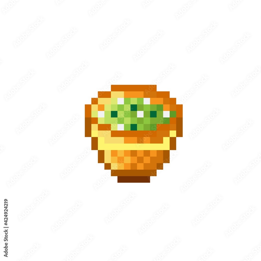 Vegetable soup pixel art. Food pixel art. Icon food. Icon soup. Vector ...