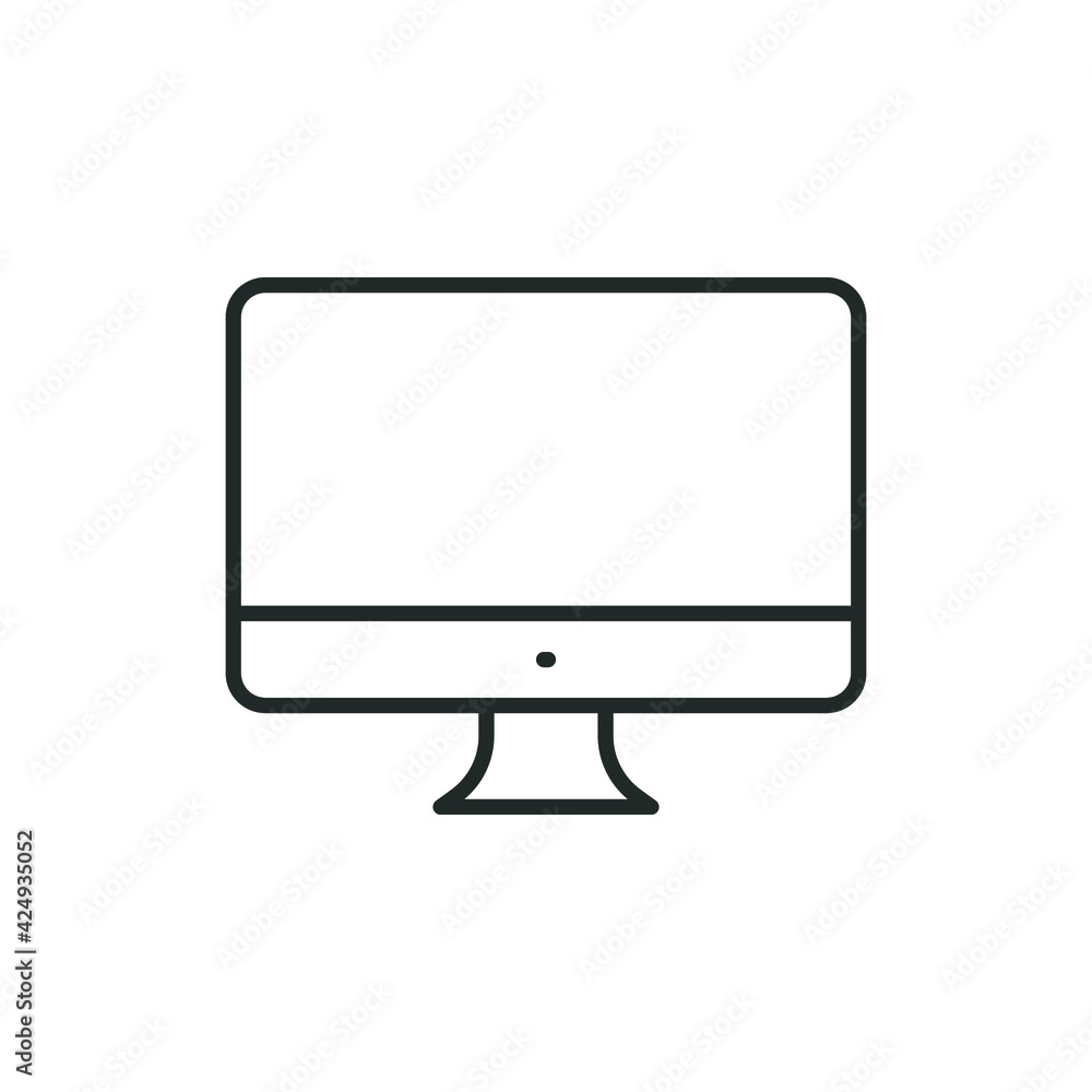 Monitor line icon. Simple outline style. Screen, tv, desktop computer display concept. Vector ...
