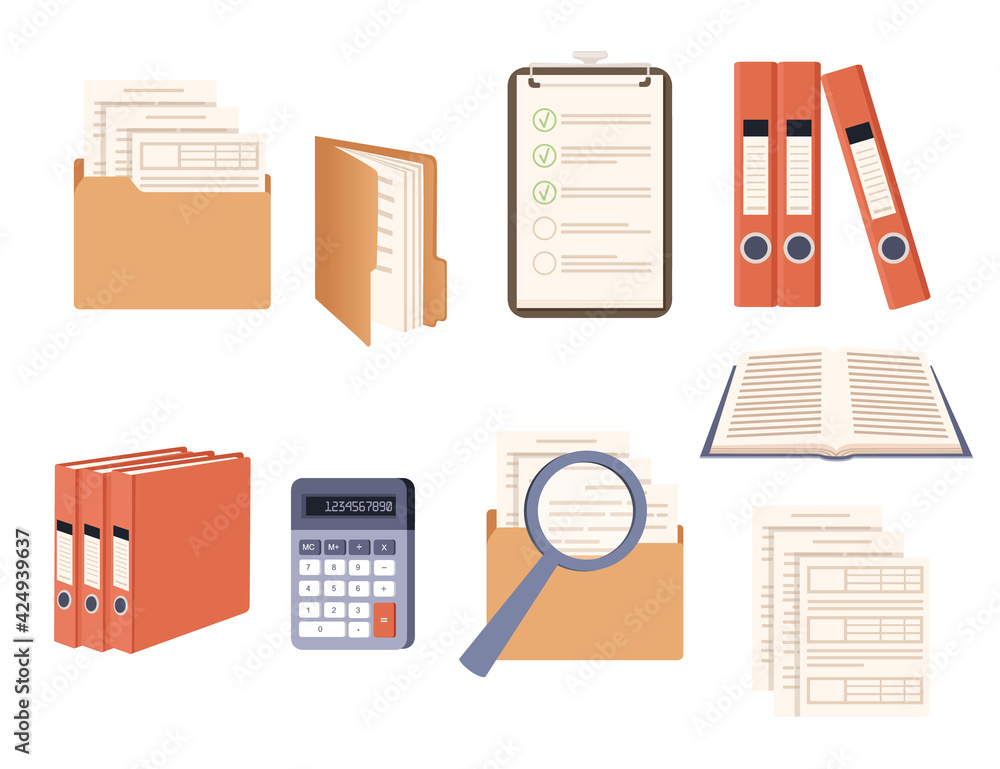 Office supplies set hard cardboard folders with iron rings office ...