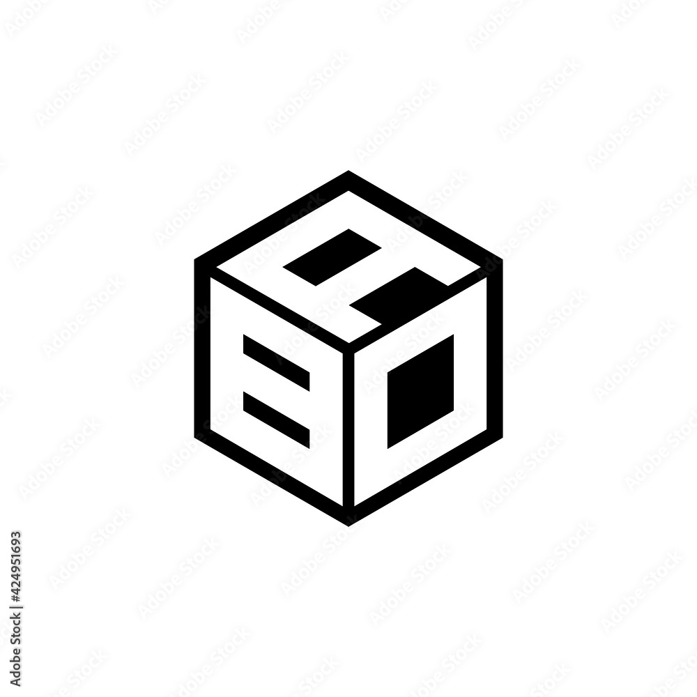 BDA letter logo design with white background in illustrator, cube logo ...