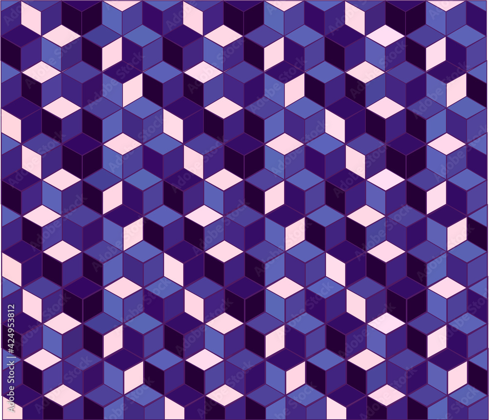 Seamless Isometric Lines Geometric Pattern 3d Cubes Vector Tiling Background Architecture And