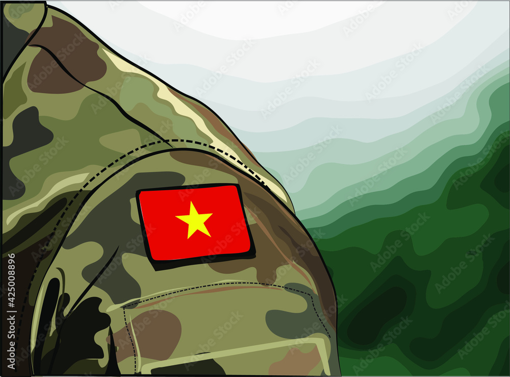 Flag of Vietnam on soldier arm. Vietnamese army Stock Vector | Adobe Stock